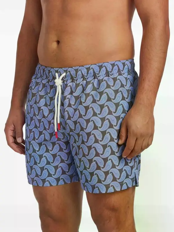 Kiton Paisley-print Swim Shorts - Grey