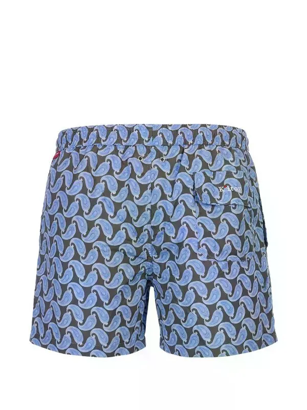 Kiton Paisley-print Swim Shorts - Grey