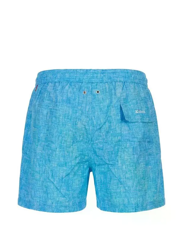 Kiton Crosshatch-pattern Drawstring Swim Shorts