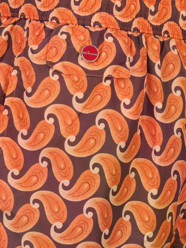 Kiton Paisley-print Swim Shorts - Brown