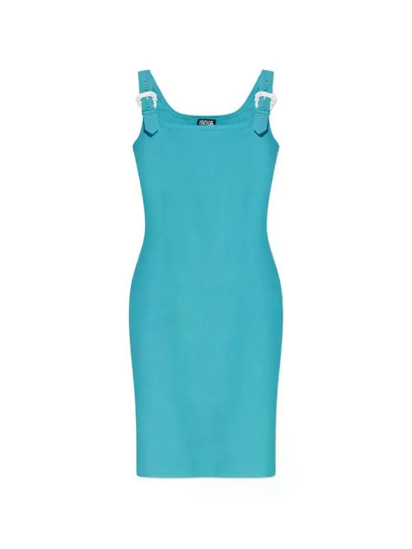 Versace Buckle Strap Bodycon Dress - Blue