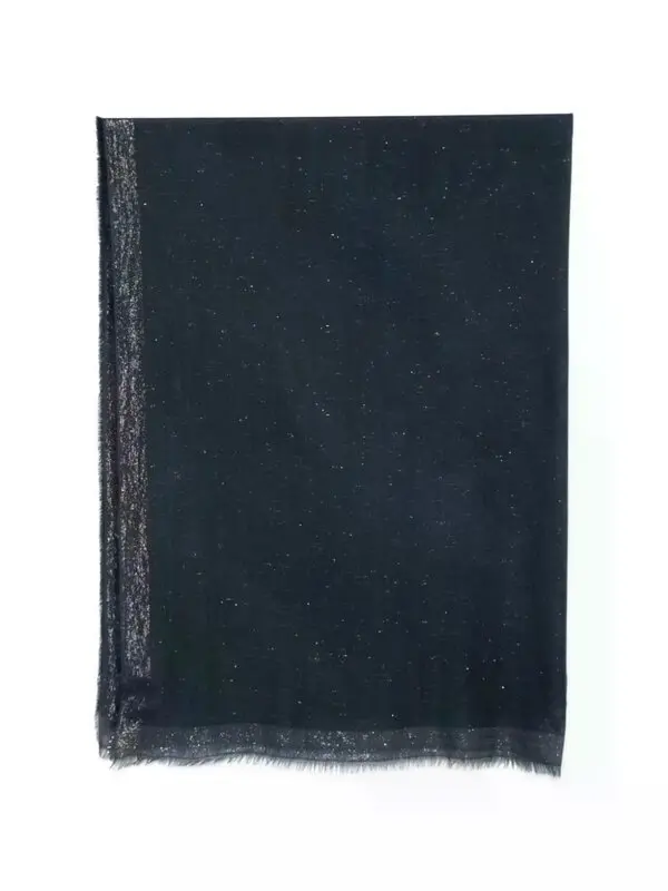 Faliero Sarti Glitter-effect Frayed Scarf - Blue