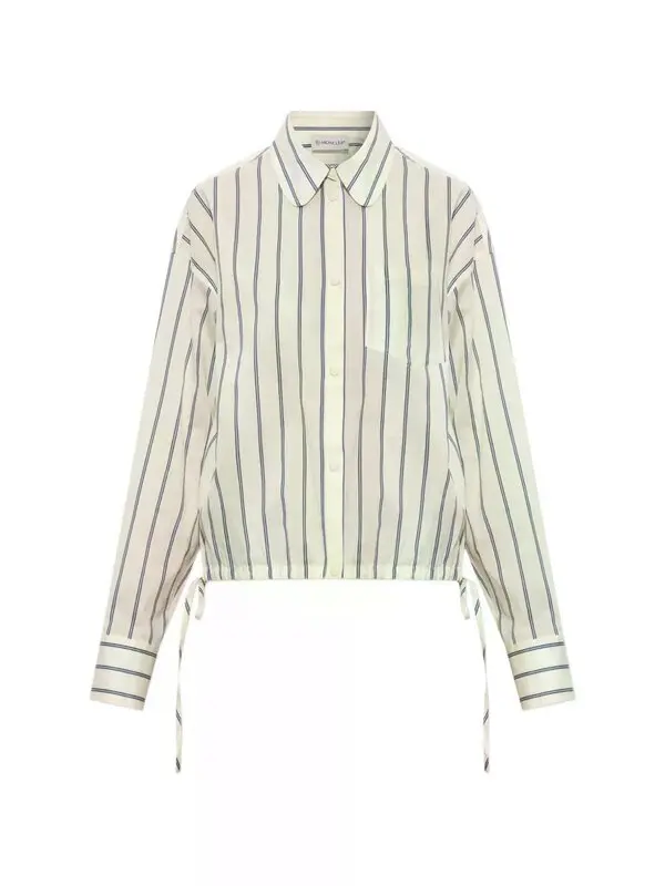 Moncler Drawstring-detailed Striped Cotton Shirt