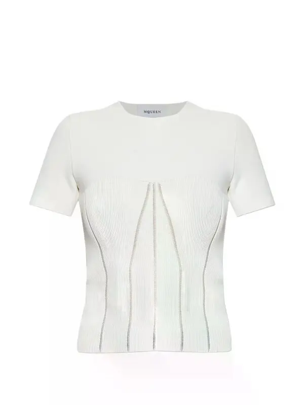Alexander McQueen Ribbed Open-knit T-shirt
