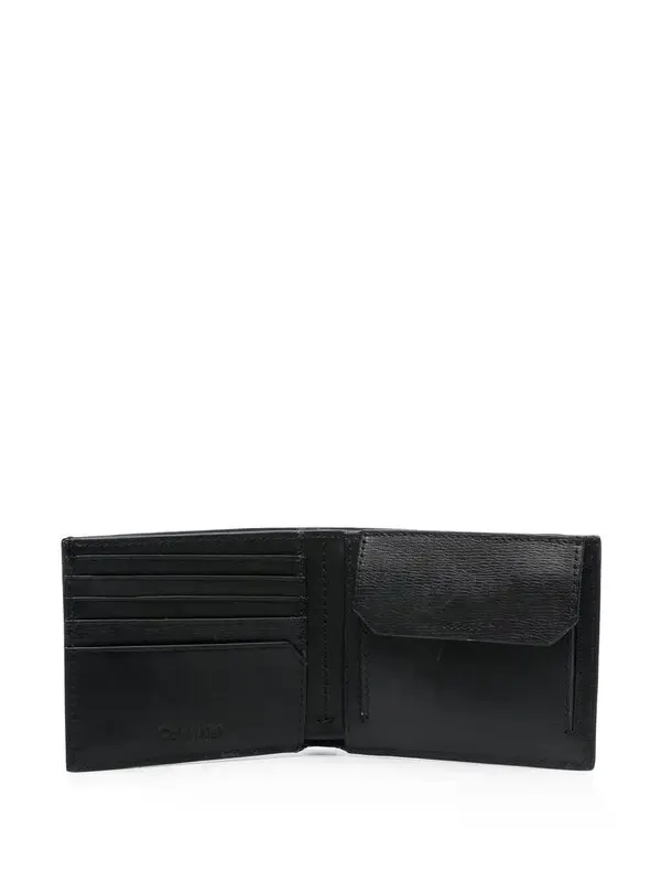 Calvin Klein Logo Stamp Bi-fold Leather Wallet