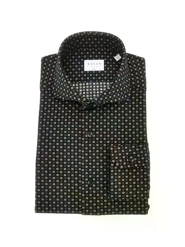 XACUS Geometric-print Active Shirt - Black