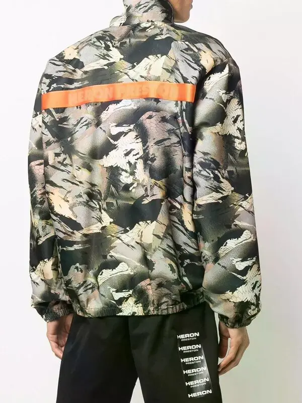 Heron Preston Logo-tape Camouflage Windbreaker Jacket