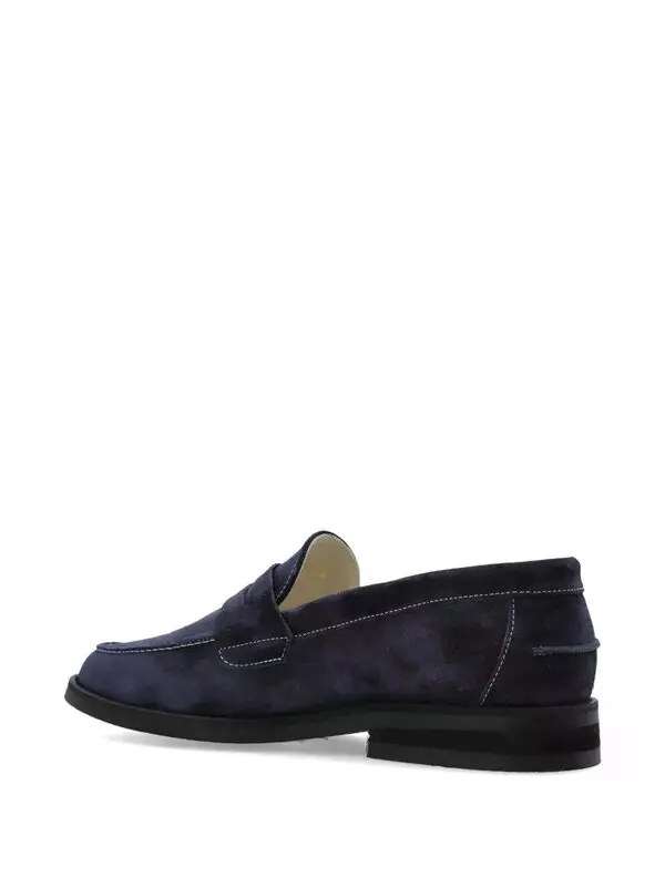 DUKE + DEXTER Wilde Ny-embroidered Suede Loafers