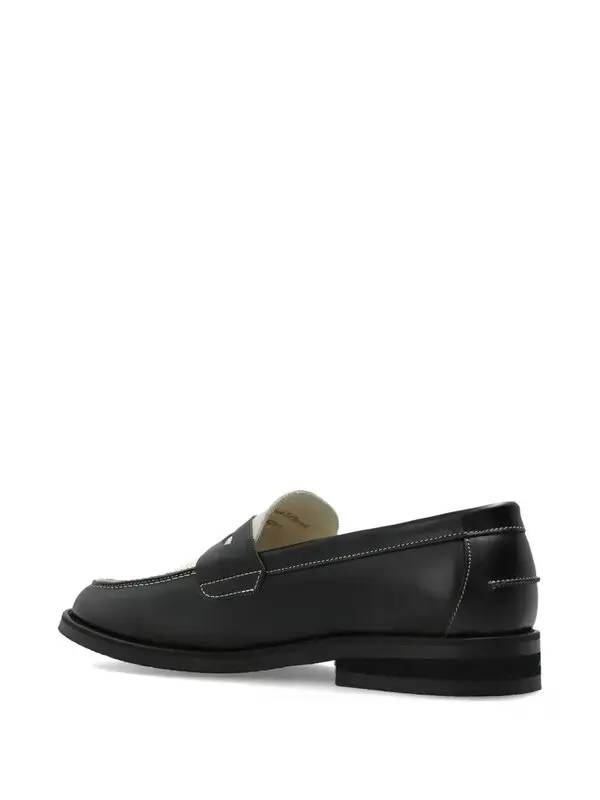 DUKE + DEXTER Dalmatian-print Leather Loafers - Black