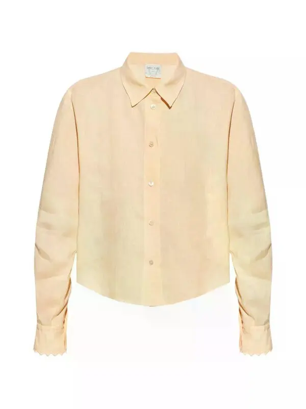 FORTE_FORTE Scalloped-cuff Linen Shirt - Neutrals