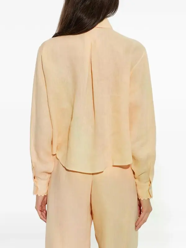 FORTE_FORTE Scalloped-cuff Linen Shirt - Neutrals
