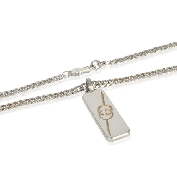 Gucci Sterling Silver Tag Pendant
