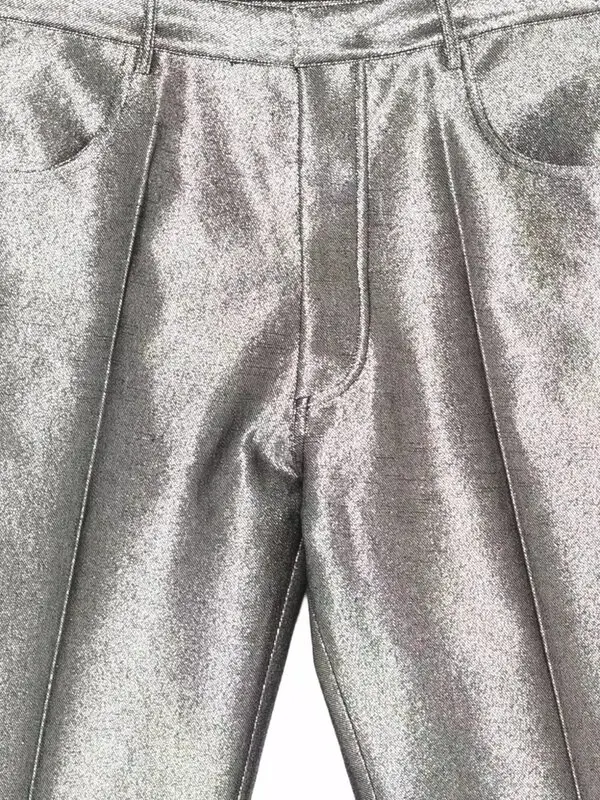 SAPIO Metallic-finish Pressed-crease Trousers