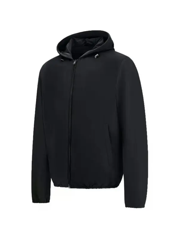 Herno Zip-up Hooded Jacket - Black