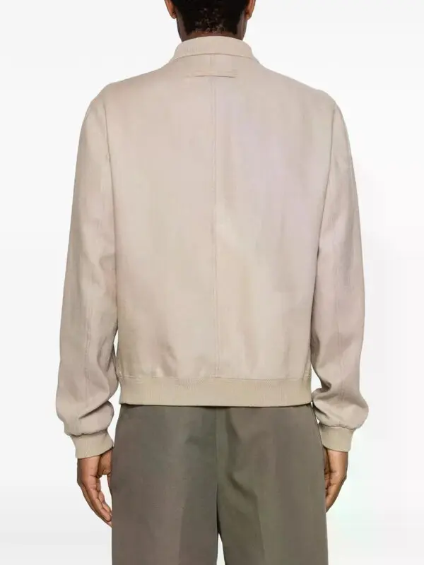 Zegna Linen Bomber Jacket - Neutrals