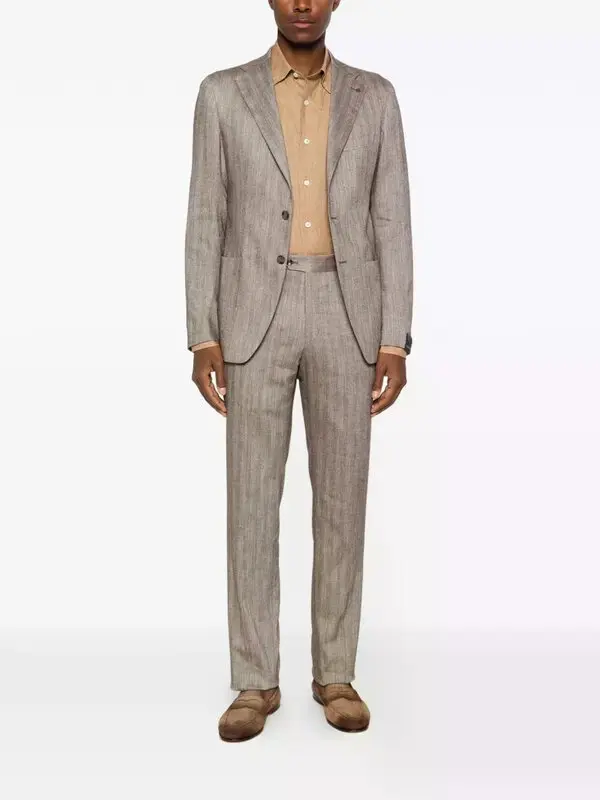 Tagliatore Long-sleeves Suit - Brown