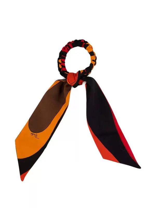 Emilio Pucci Marmo-print Bow Scrunchie - Black