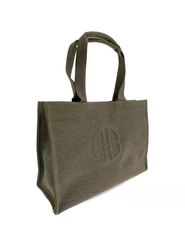 ANINE BING Embossed Logo Tote Bag - Green