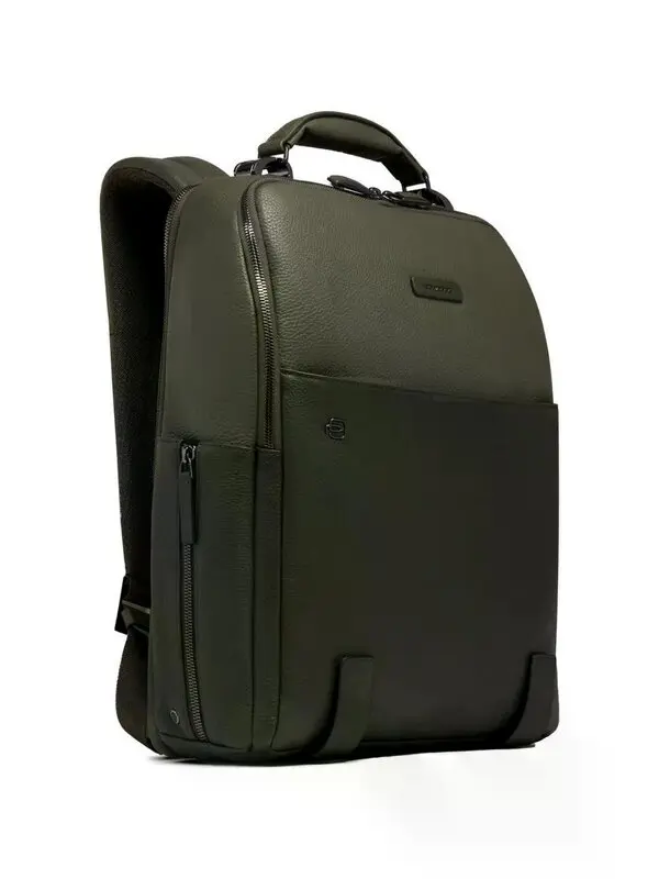 PIQUADRO Grained Leather Backpack