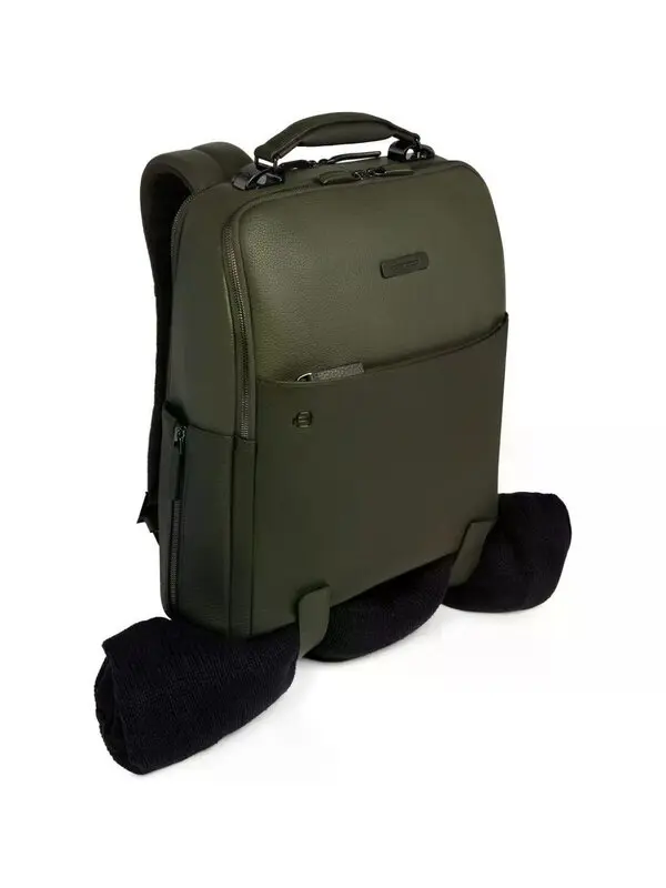 PIQUADRO Grained Leather Backpack