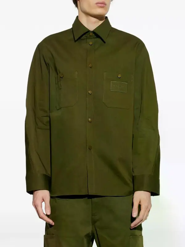 Givenchy Couture Seam Logo-patch Pocket-detail Cotton Shirt