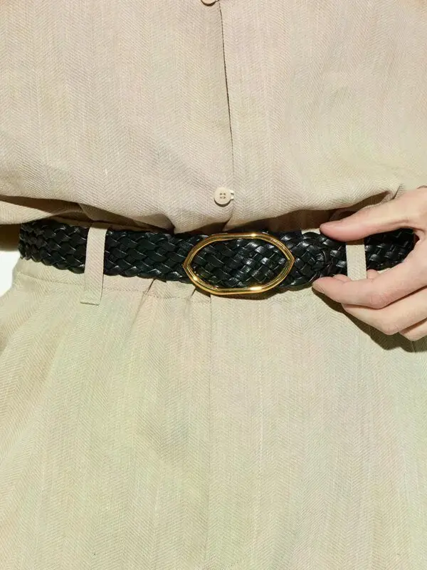 Jacquemus Calisson Braided Leather Belt - Black