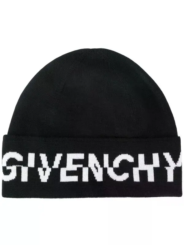 Givenchy Jacquard Logo Ribbed Beanie