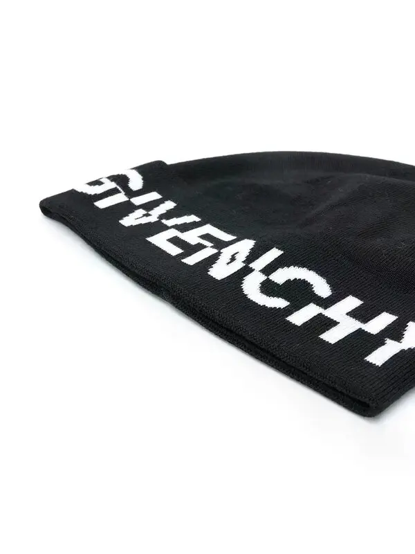 Givenchy Jacquard Logo Ribbed Beanie