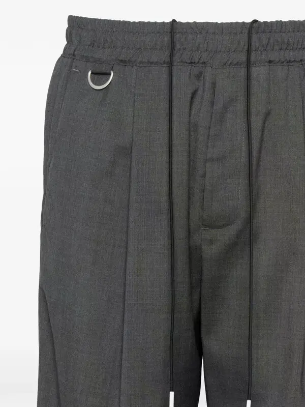 LOW BRAND Drawstring D-ring Shorts - Grey