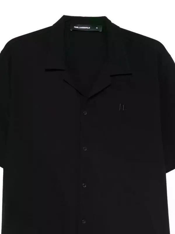 Karl Lagerfeld Logo-embroidered Camp-collar Shirt