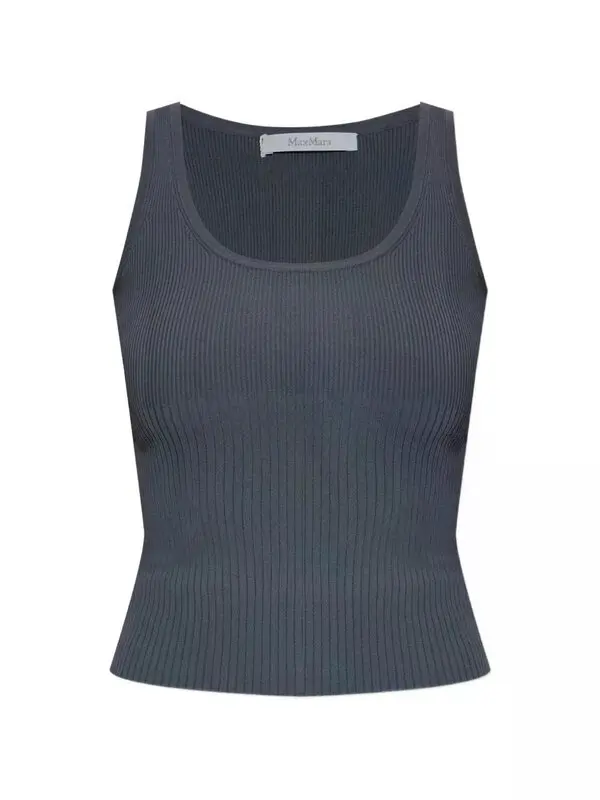 Max Mara Ribbed Knit Top - Grey