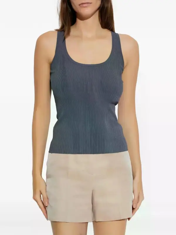 Max Mara Ribbed Knit Top - Grey