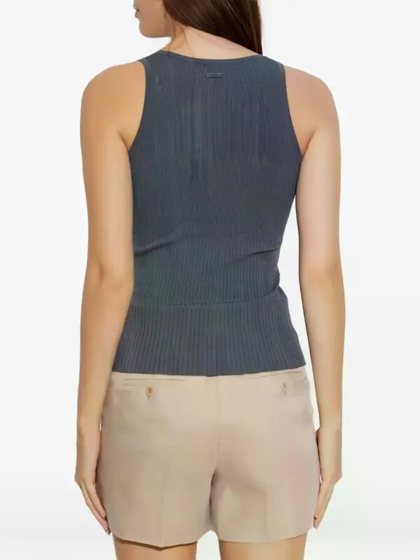 Max Mara Ribbed Knit Top - Grey
