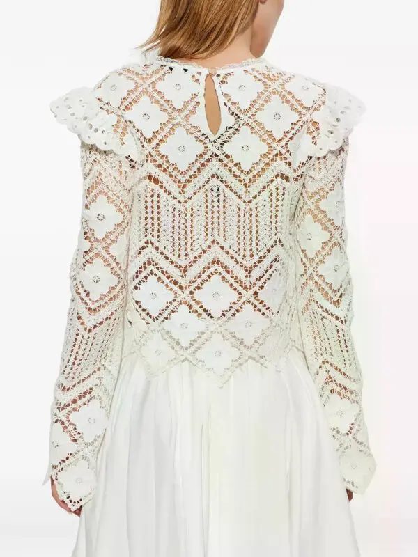 SELF-PORTRAIT Guipure-lace Ruffled Top