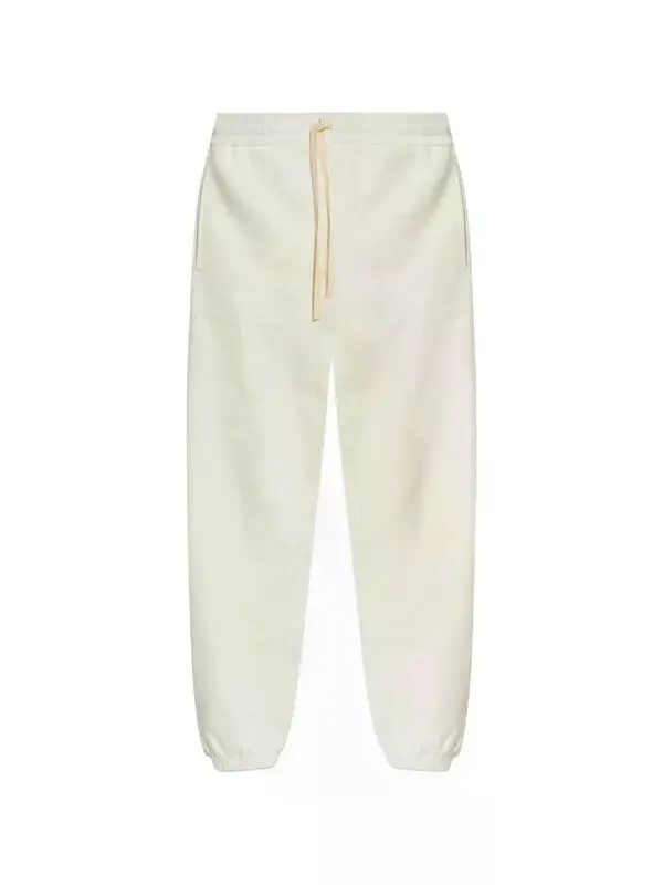 JIL SANDER Drawstring Detail Cotton Track Pants - Neutrals