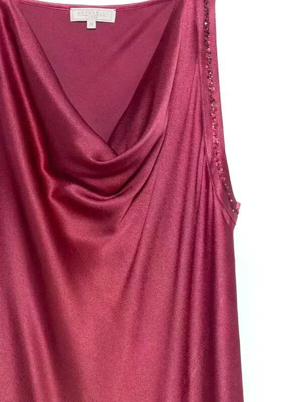 Antonelli Firenze Bead-embellished Cowl-neck Dress - Pink