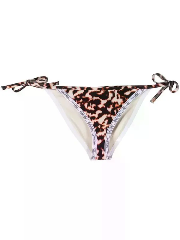 Calvin Klein Leopard-print Bikini Bottom - Neutrals