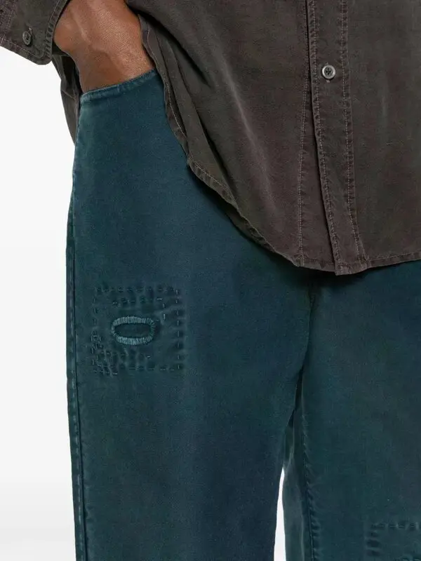 SEWMOD Patch-detail Garment-dyed Jeans