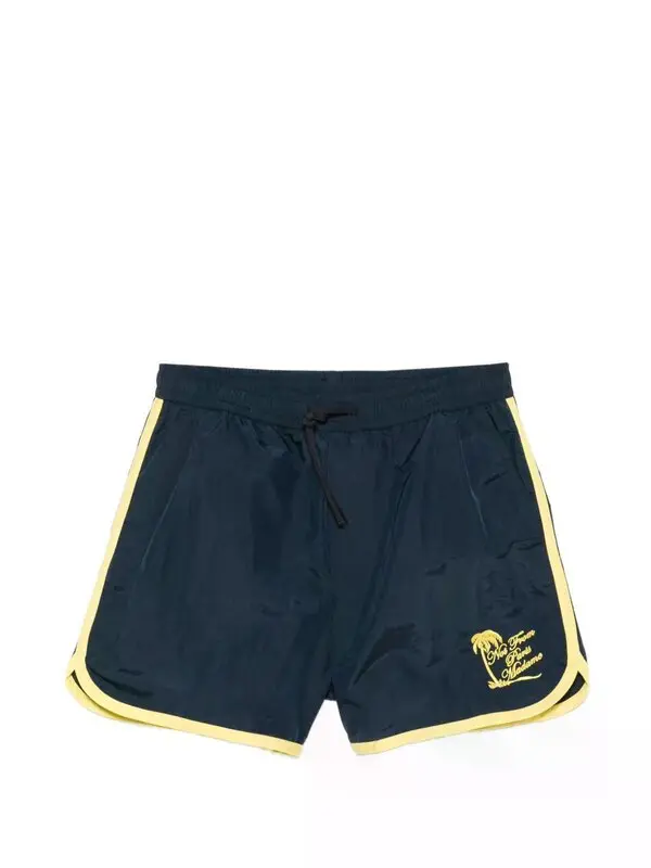 Drole De Monsieur Embroidered Shorts - Blue