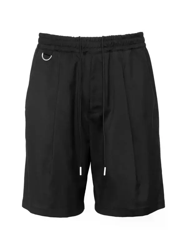 LOW BRAND Drawstring D-ring Shorts - Black