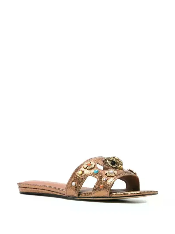 Kurt Geiger Eagle-head Floral-appliqué Sandals