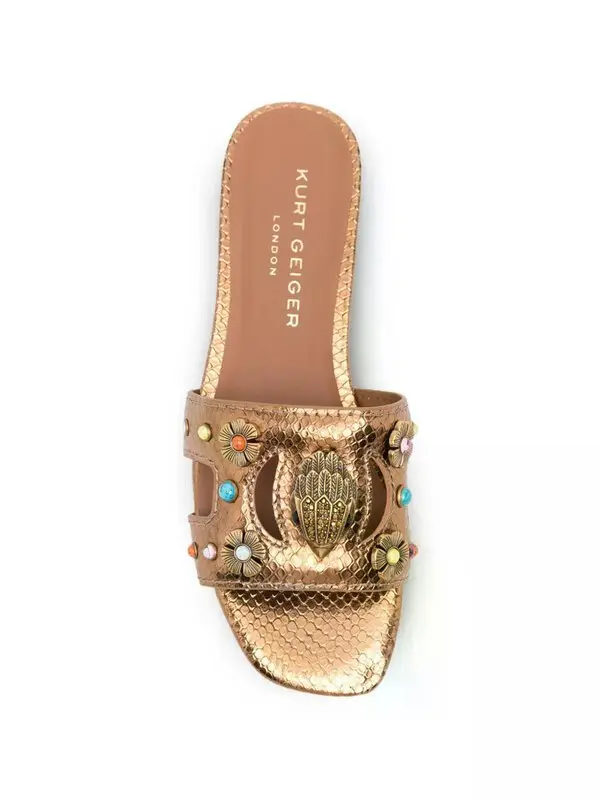Kurt Geiger Eagle-head Floral-appliqué Sandals