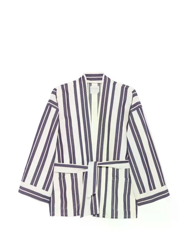 FORTE_FORTE Striped Belted Jacket - Neutrals