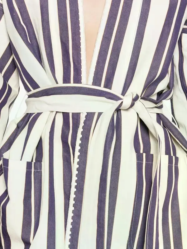 FORTE_FORTE Striped Belted Jacket - Neutrals