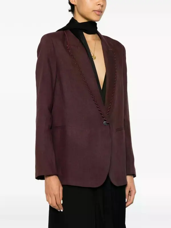 FORTE_FORTE Scalloped-edge Peak-lapel Blazer