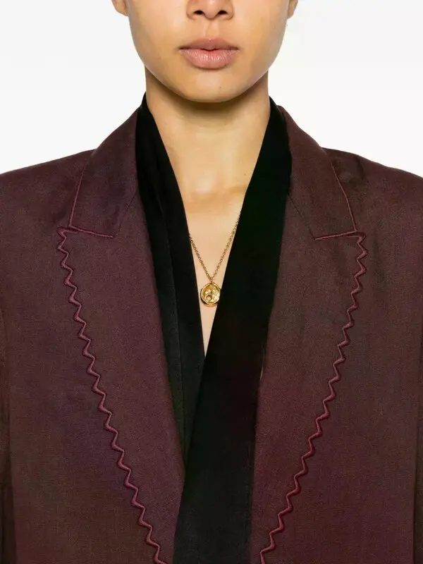 FORTE_FORTE Scalloped-edge Peak-lapel Blazer