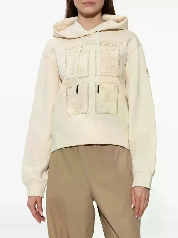 Moncler Plant-patterned Cotton Hoodie