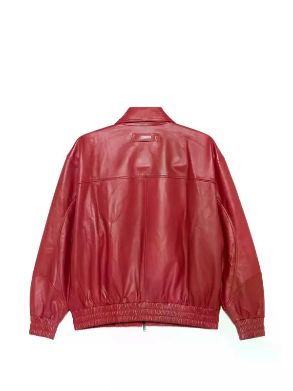 Iceberg Zip-up Leather Jacket - Red