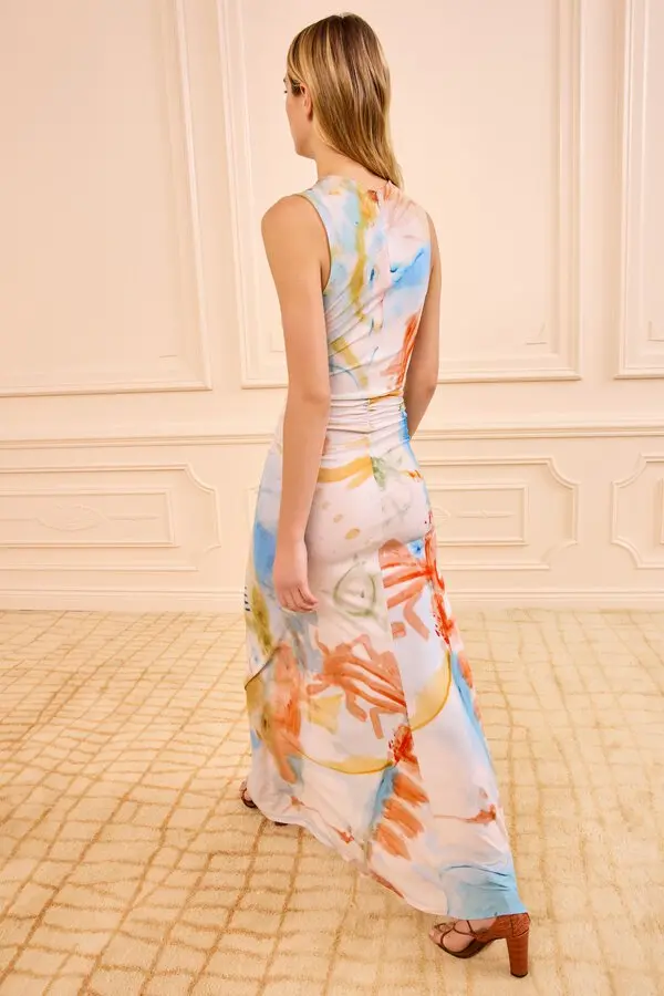 Ulla Johnson Lana Ruched Jersey Dress In Print - Western Dream
