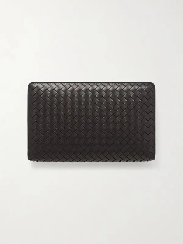 Bottega Veneta Intrecciato Leather Pouch - Brown